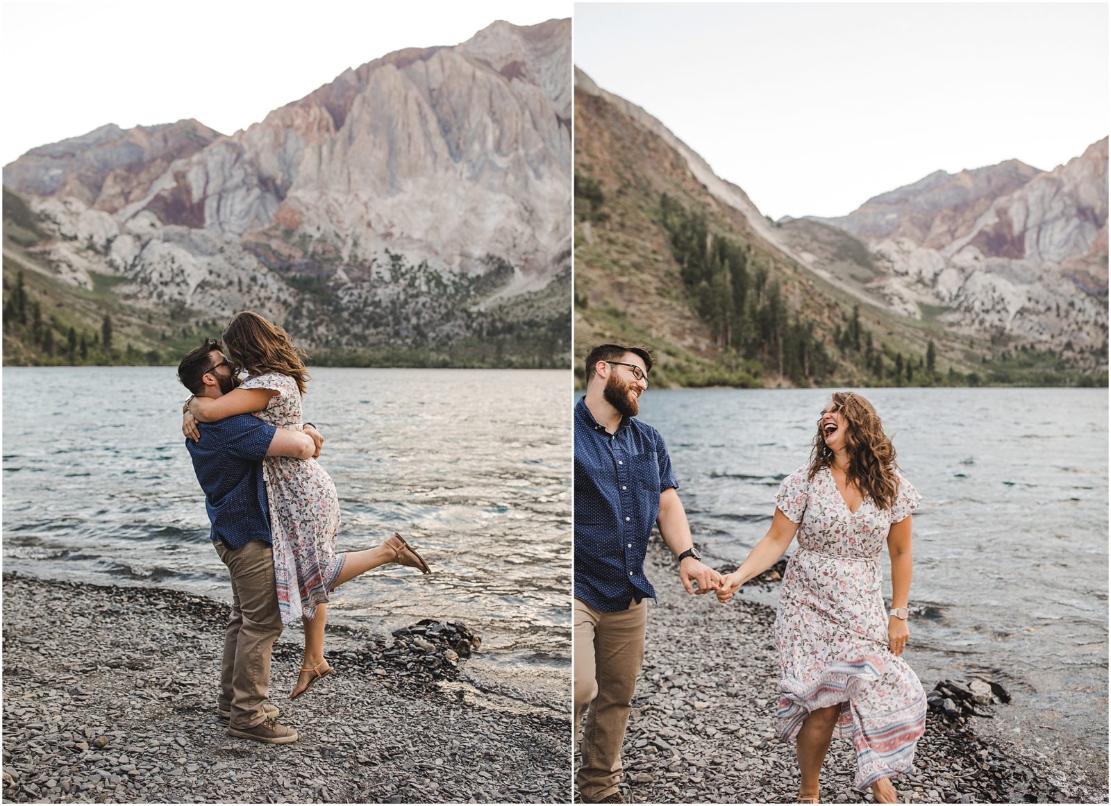 Adventurous Destination Engagement Session at Convict Lake - ashleycarlascio.com