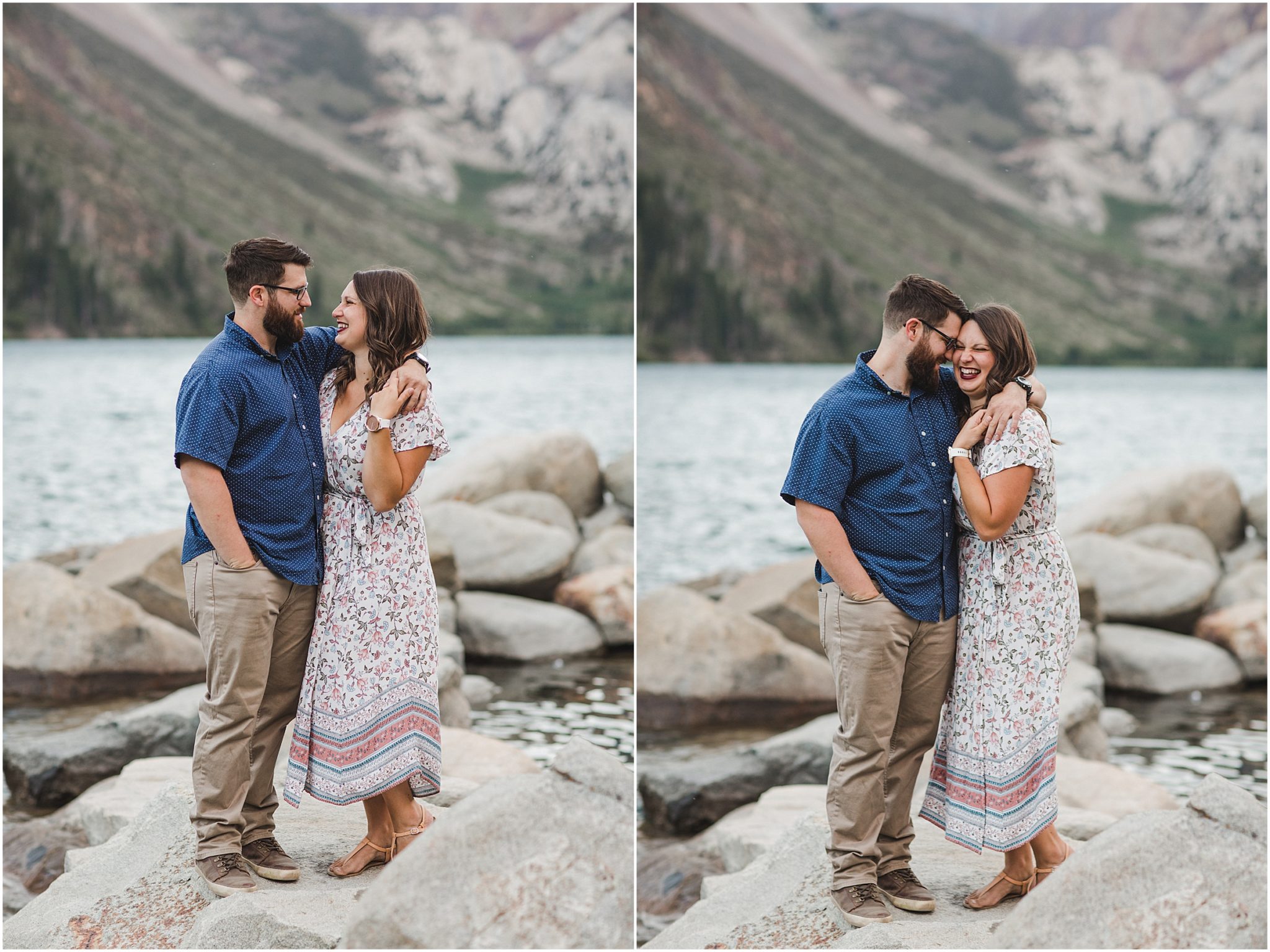 Adventurous Destination Engagement Session at Convict Lake - ashleycarlascio.com