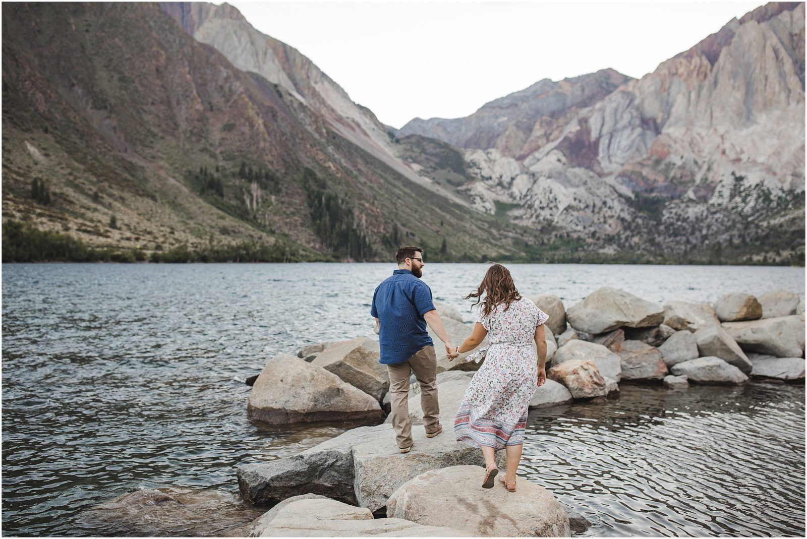 Adventurous Destination Engagement Session at Convict Lake - ashleycarlascio.com