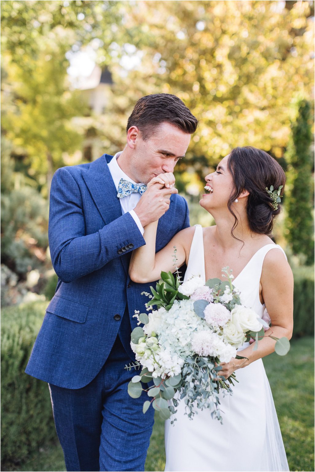 Park Winters Wedding with Tones of Ivory + Blue | Alexis + Michael ...