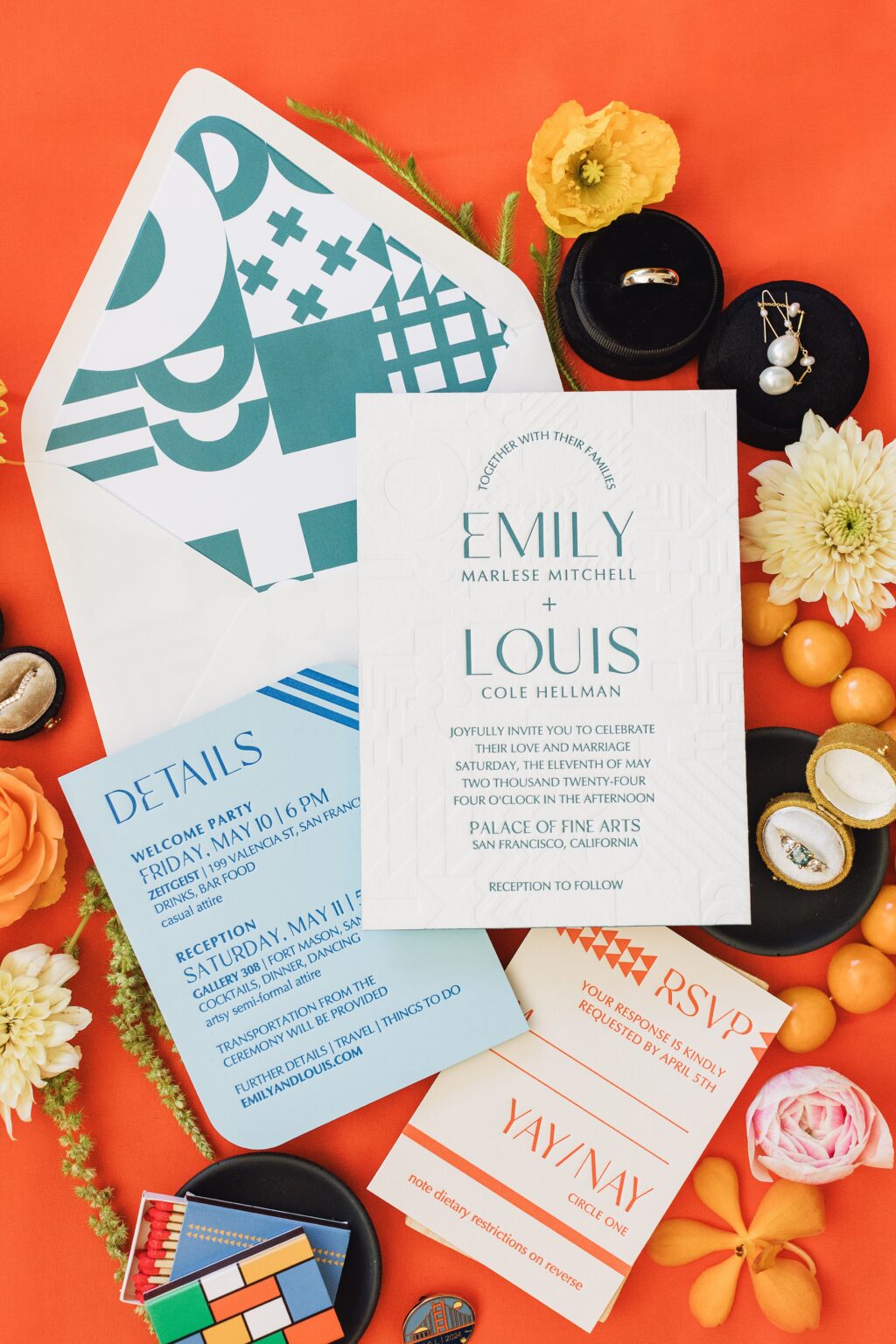 Colorful Bauhaus Design San Francisco Wedding at the Palace of Fine ...